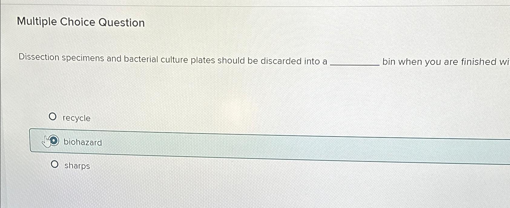 Solved Multiple Choice QuestionDissection specimens and | Chegg.com