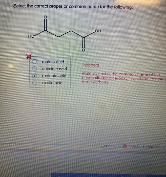 Solved Select the correct proper or common name for the | Chegg.com