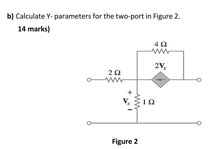Solved b) Calculate Y- parameters for the two-port in Figure | Chegg.com