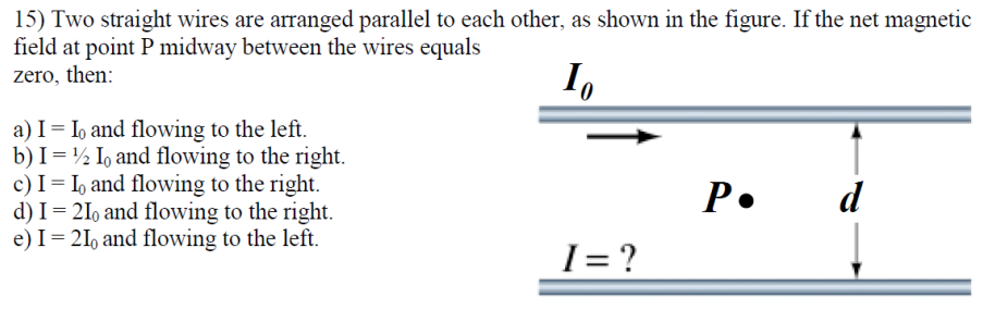 Solved Two straight wires are arranged parallel to each | Chegg.com