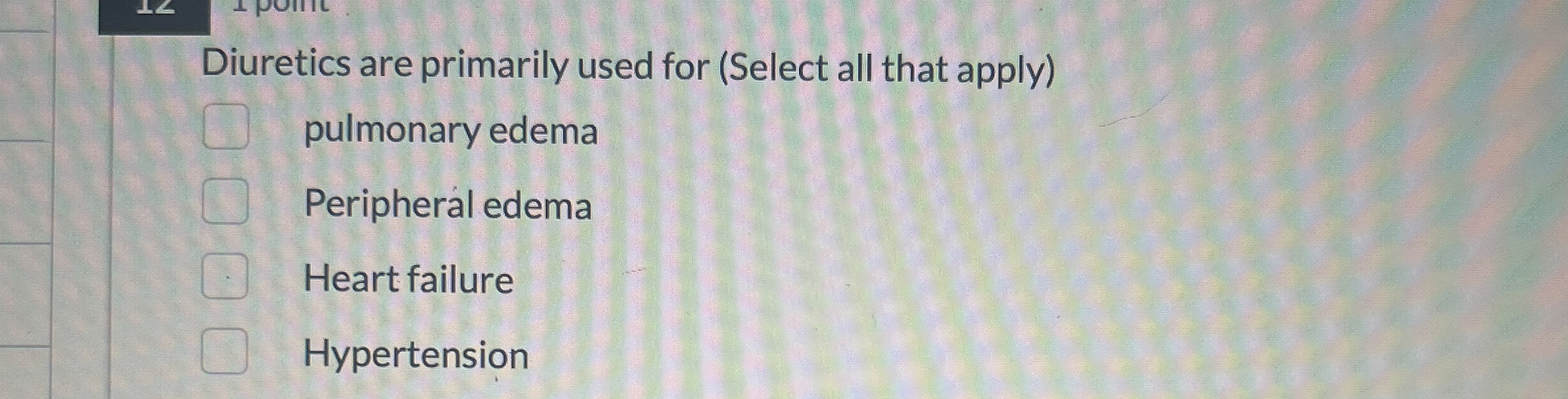 Solved Diuretics are primarily used for (Select all that | Chegg.com