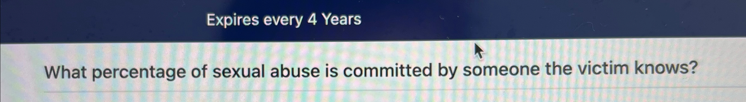 Solved What percentage of sexual abuse is committed by | Chegg.com