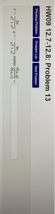 Solved HW09 12.7-12.8: Problem 13 Previous Problem Problem | Chegg.com