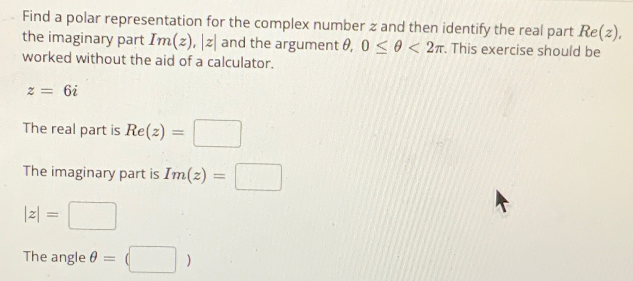 Solved Find a polar representation for the complex number z | Chegg.com