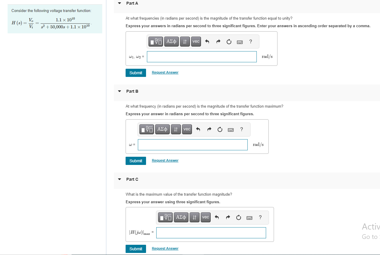 Solved Problem 14.48:Consider the following voltage transfer | Chegg.com