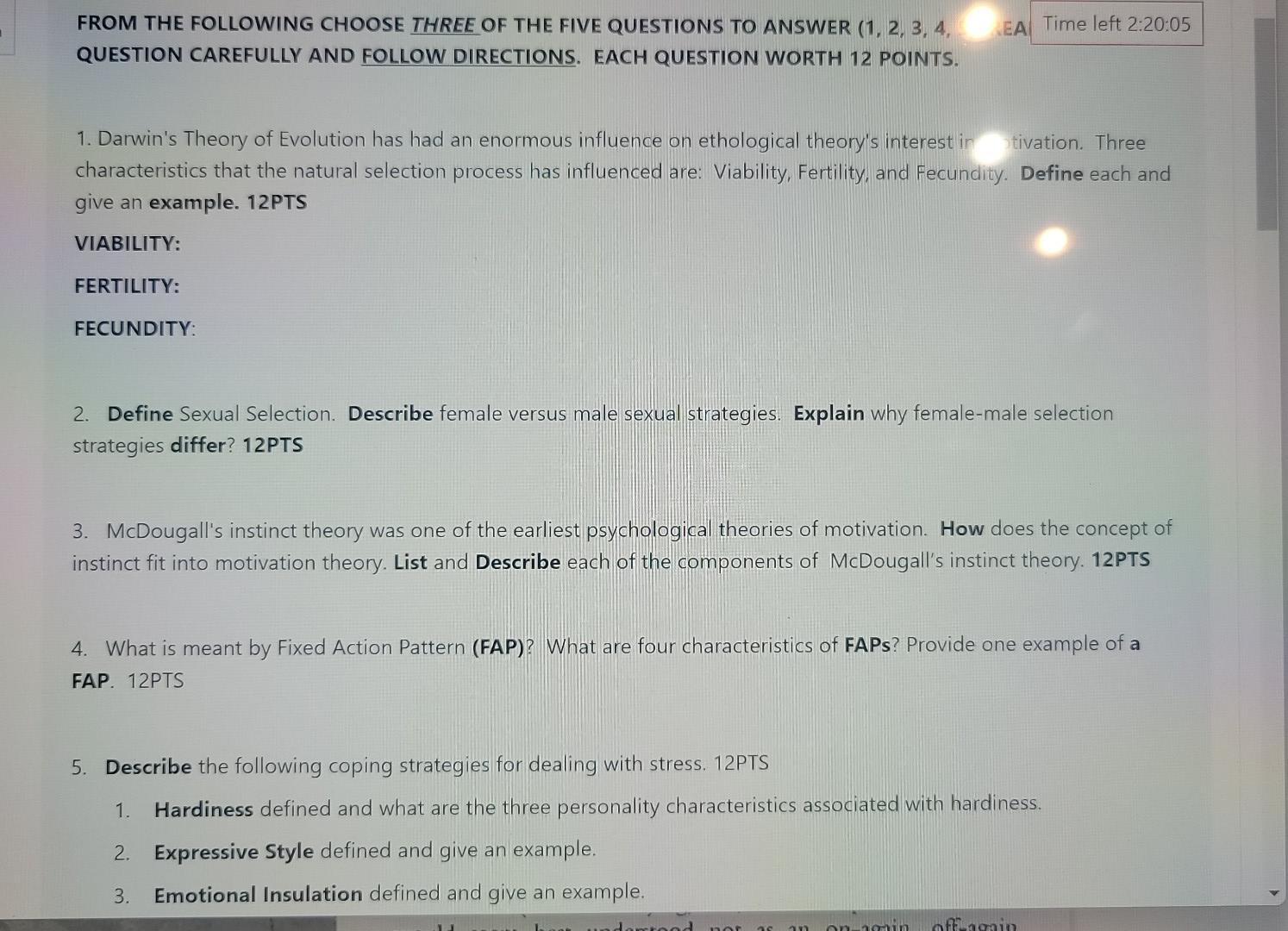 Solved FROM THE FOLLOWING CHOOSE THREE OF THE FIVE QUESTIONS | Chegg.com