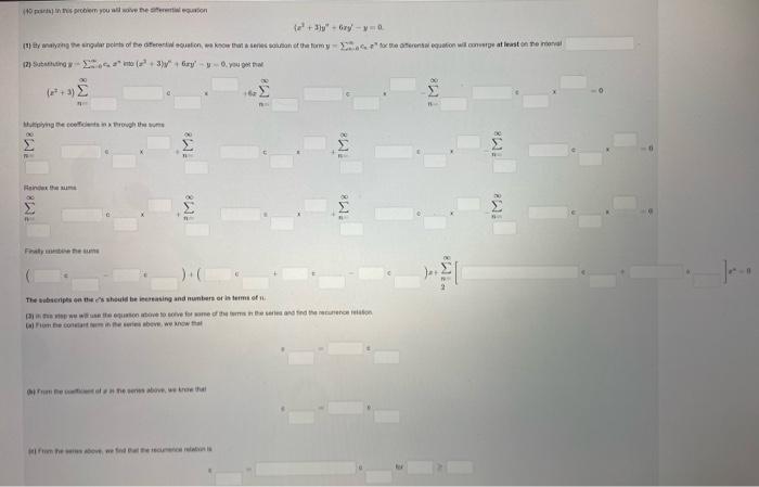 Solved (x2+3)y2+6xy2−y=0. (x3+3)∑π−n∞=16x∑n−∞∞ Watheo te | Chegg.com