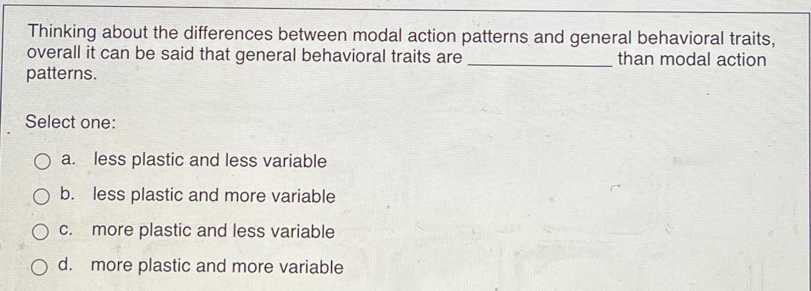 Solved Thinking about the differences between modal action | Chegg.com