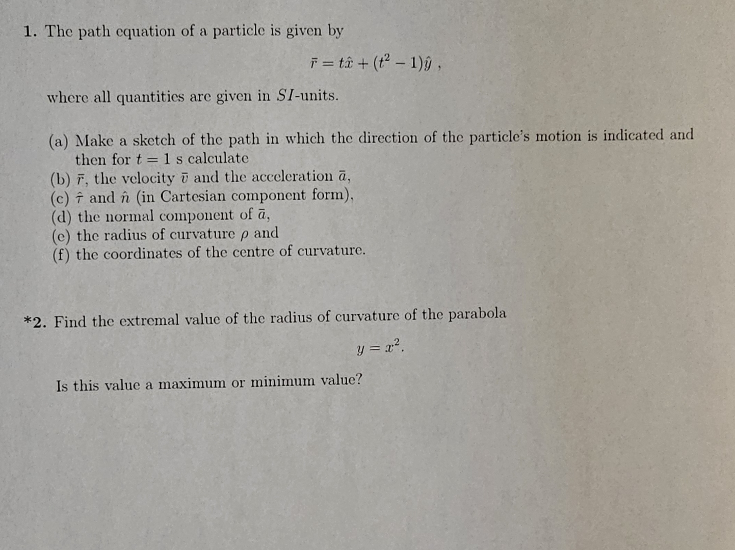 Solved The path equation of a particle is given by?bar (r)=t | Chegg.com