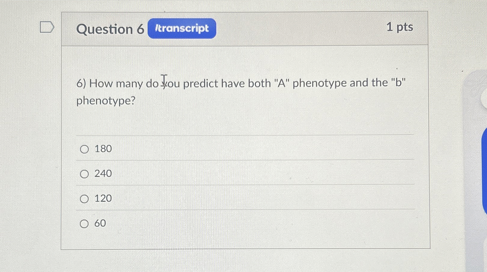 Solved Question 61 ﻿ptsHow many do Jou predict have both "A" | Chegg.com