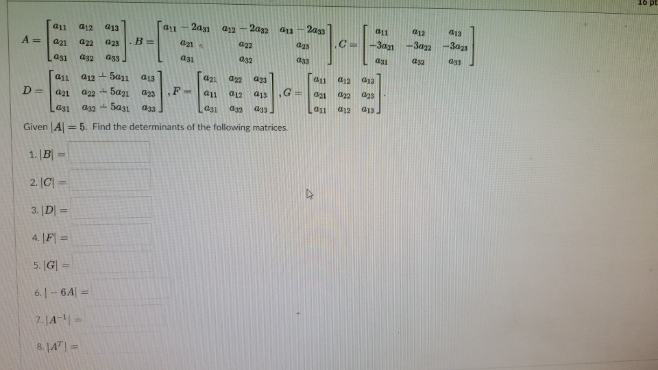 Solved 10 pt 011 012 013 011 2a31 2033 011 012 013 A 021 023 | Chegg.com