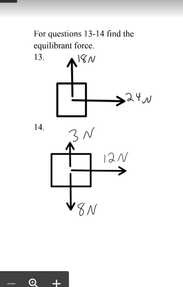 Solved by an EXPERT For questions 13-14 ﻿find the equilibrant | Chegg.com