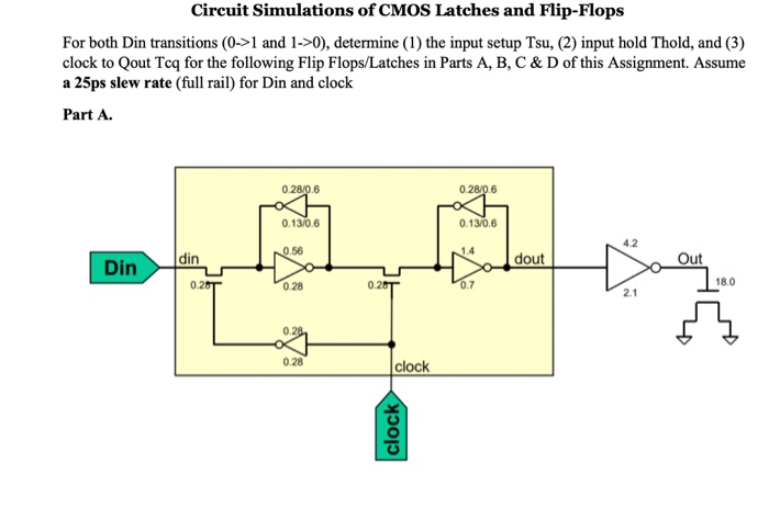 Circuit Simulations of CMOS Latches and Flip-Flops | Chegg.com
