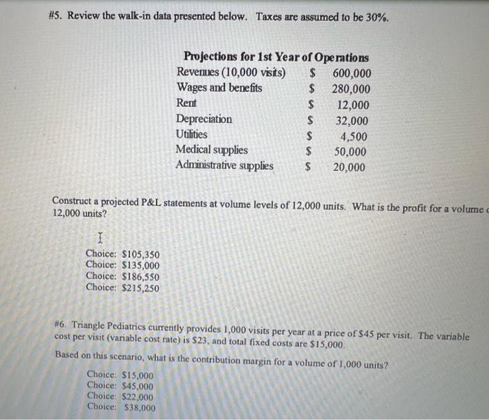Solved \#1. Review'he walk-in data presented below. Taxes | Chegg.com