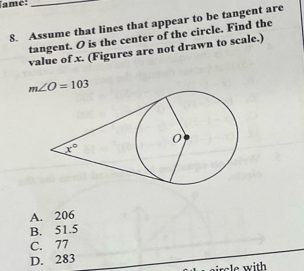 Solved Assume that lines that appear to be tangent are | Chegg.com