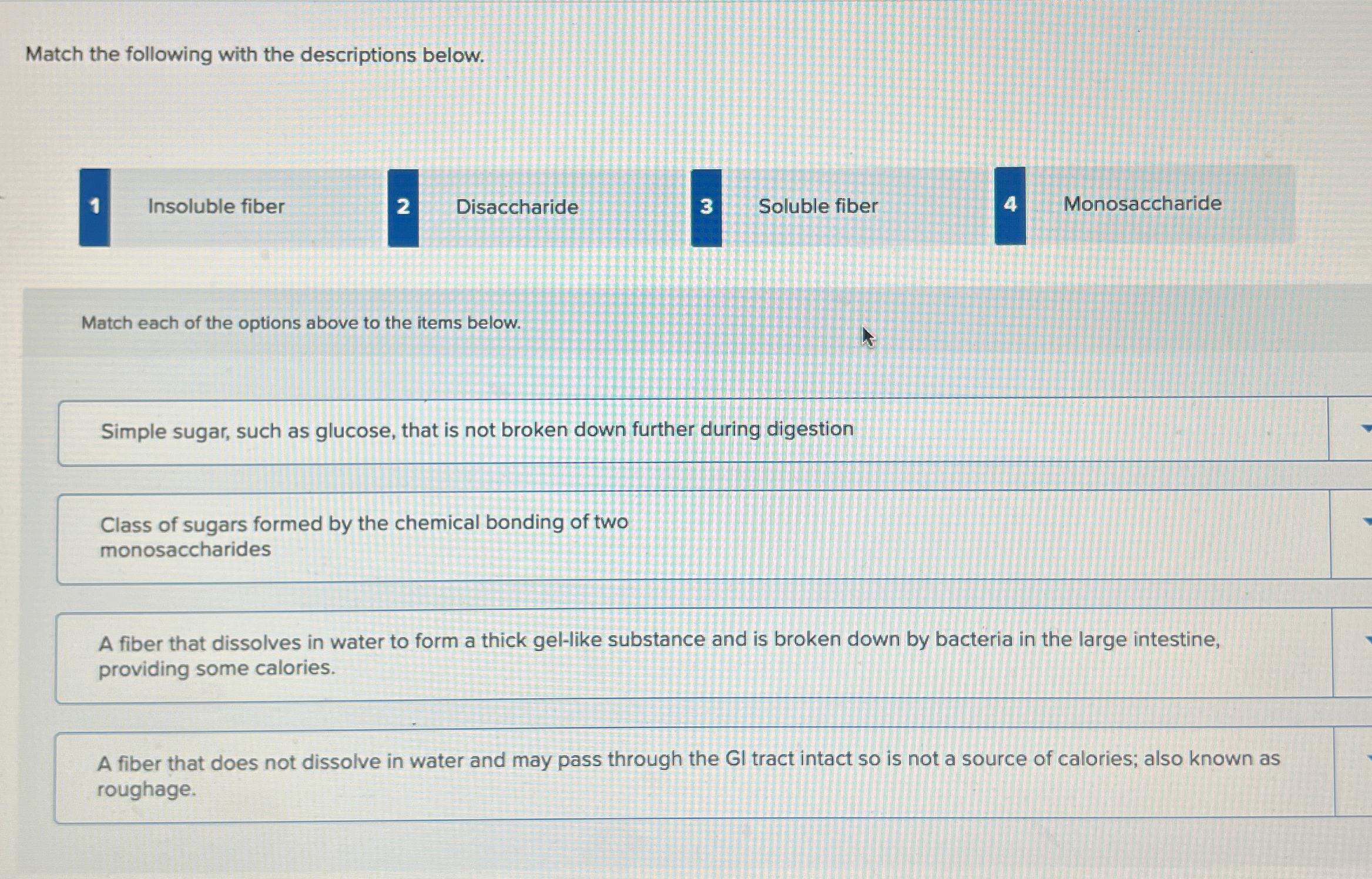 Solved Match the following with the descriptions | Chegg.com