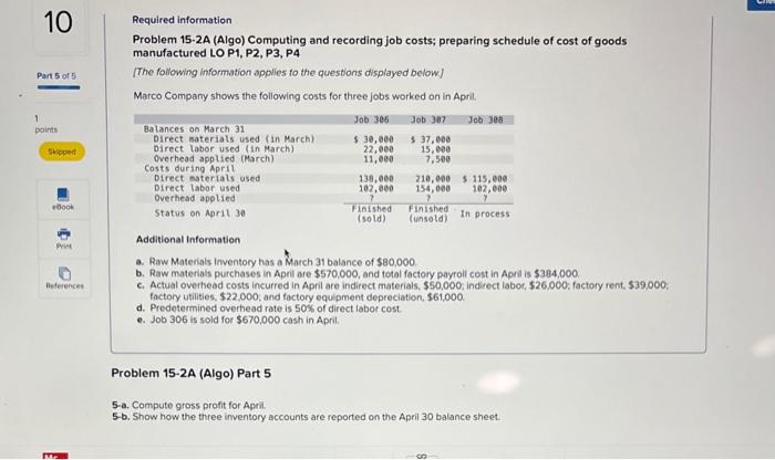 Solved Required information Problem 15-2A (Algo) Computing | Chegg.com