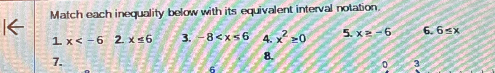 Solved Match each inequality below with its equivalent | Chegg.com