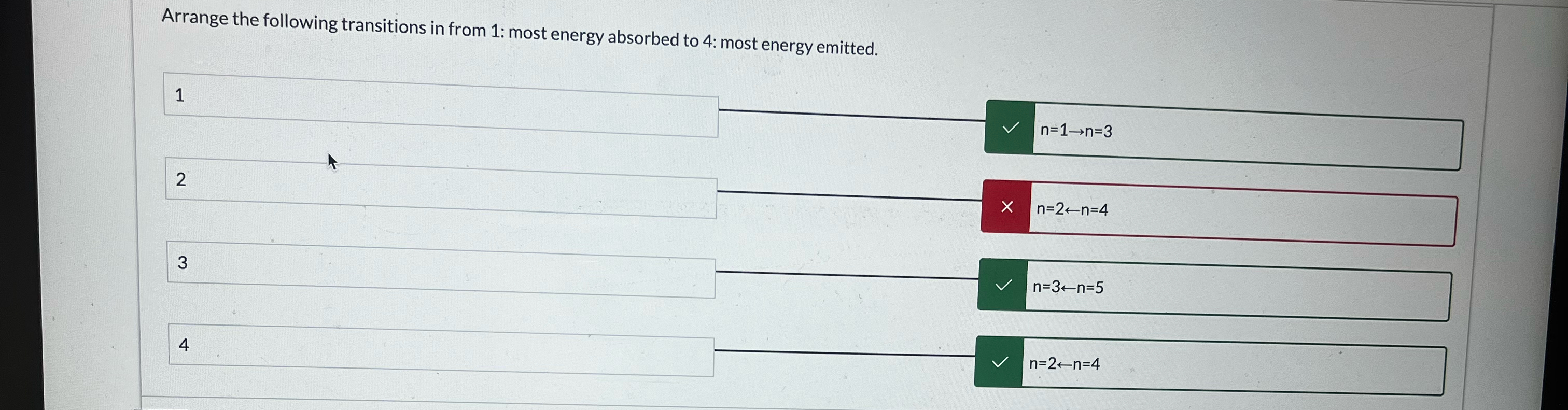 Solved Arrange the following transitions in from 1: most | Chegg.com