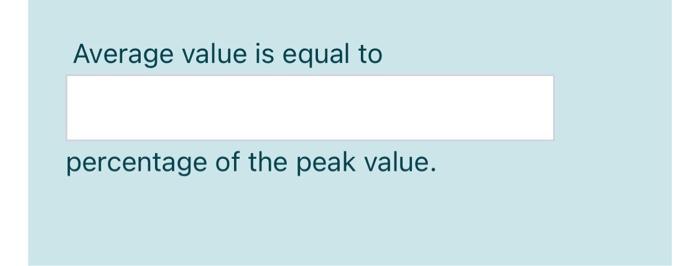 Solved Average value is equal to percentage of the peak | Chegg.com