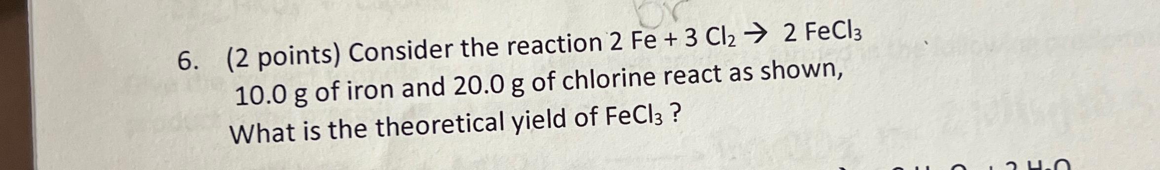 Solved (2 ﻿points) ﻿Consider the reaction | Chegg.com