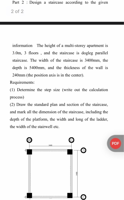 Solved Part 2 : Design a staircase according to the given 2 | Chegg.com