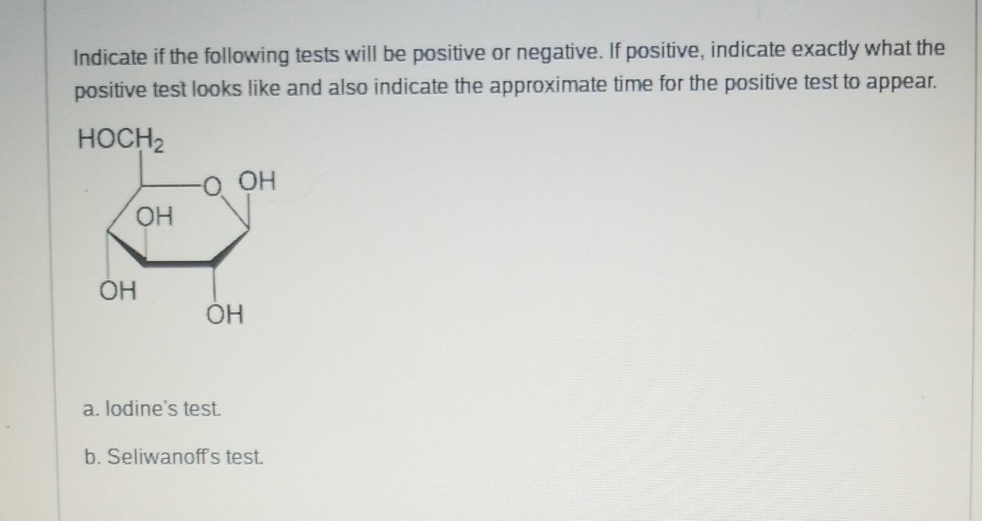 Solved Indicate if the following tests will be positive or | Chegg.com