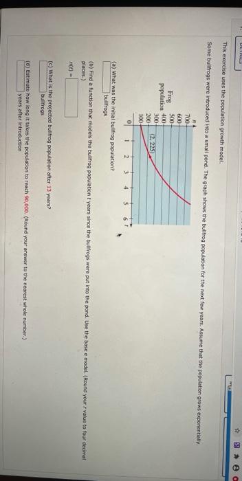 Solved ULILL This exercise uses the population growth model. | Chegg.com