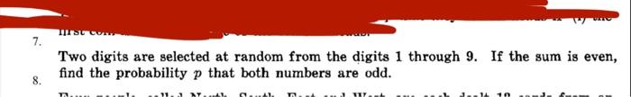 Solved 7. Two digits are selected at random from the digits | Chegg.com