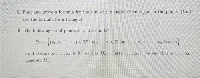 Solved 5. Find and prove a formula for the sum of the angles | Chegg.com