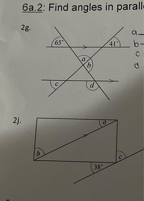 Solved 6a.2: Find angles in parall | Chegg.com