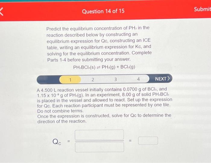 Solved Predict the equilibrium concentration of PH3 in the | Chegg.com