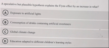 Solved A speculative but plausible hypothesis explains the | Chegg.com