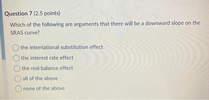 Solved Question 7 (2.5 points) Which of the following are | Chegg.com