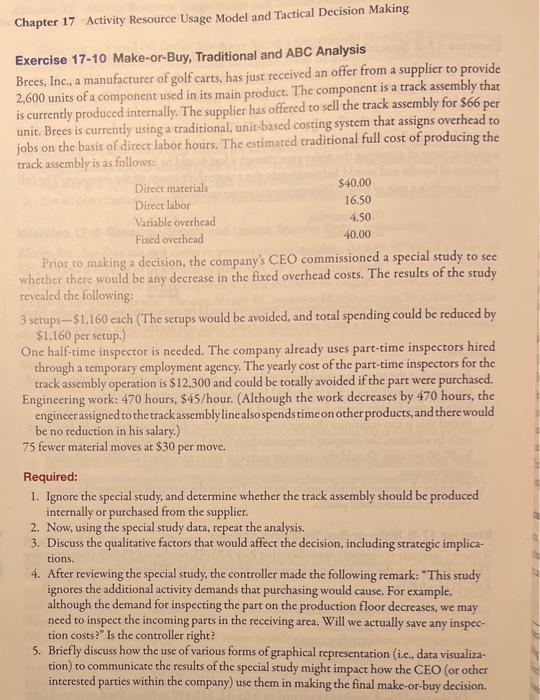 Solved Chapter 17 Activity Resource Usage Model and Tactical | Chegg.com