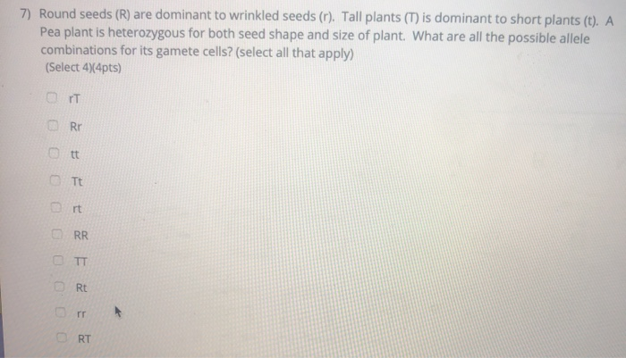 Solved (1pts) 5) In pea plants, Inflated pods (1) are | Chegg.com