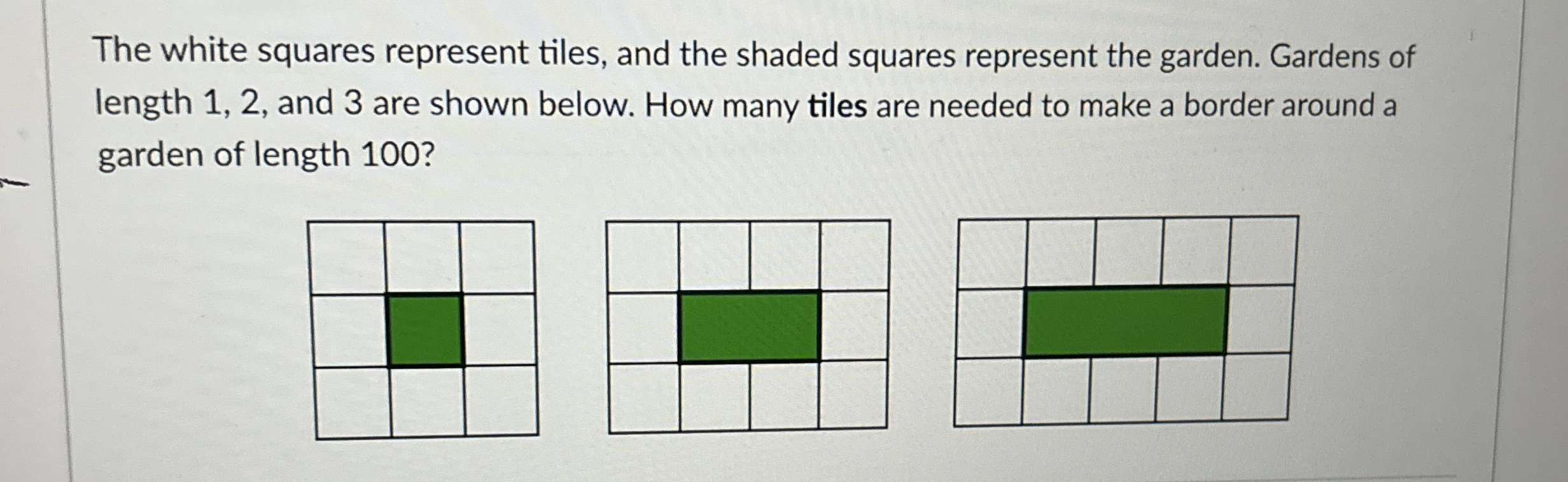 Solved The white squares represent tiles, and the shaded | Chegg.com
