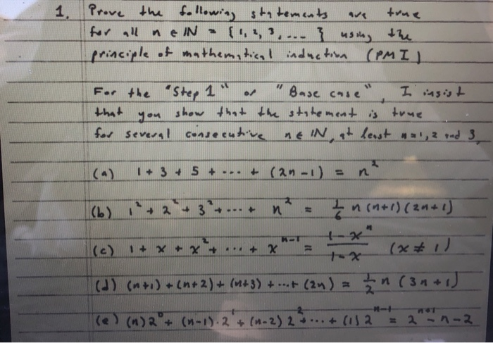 Solved Prove the following statements are true for all neN = | Chegg.com