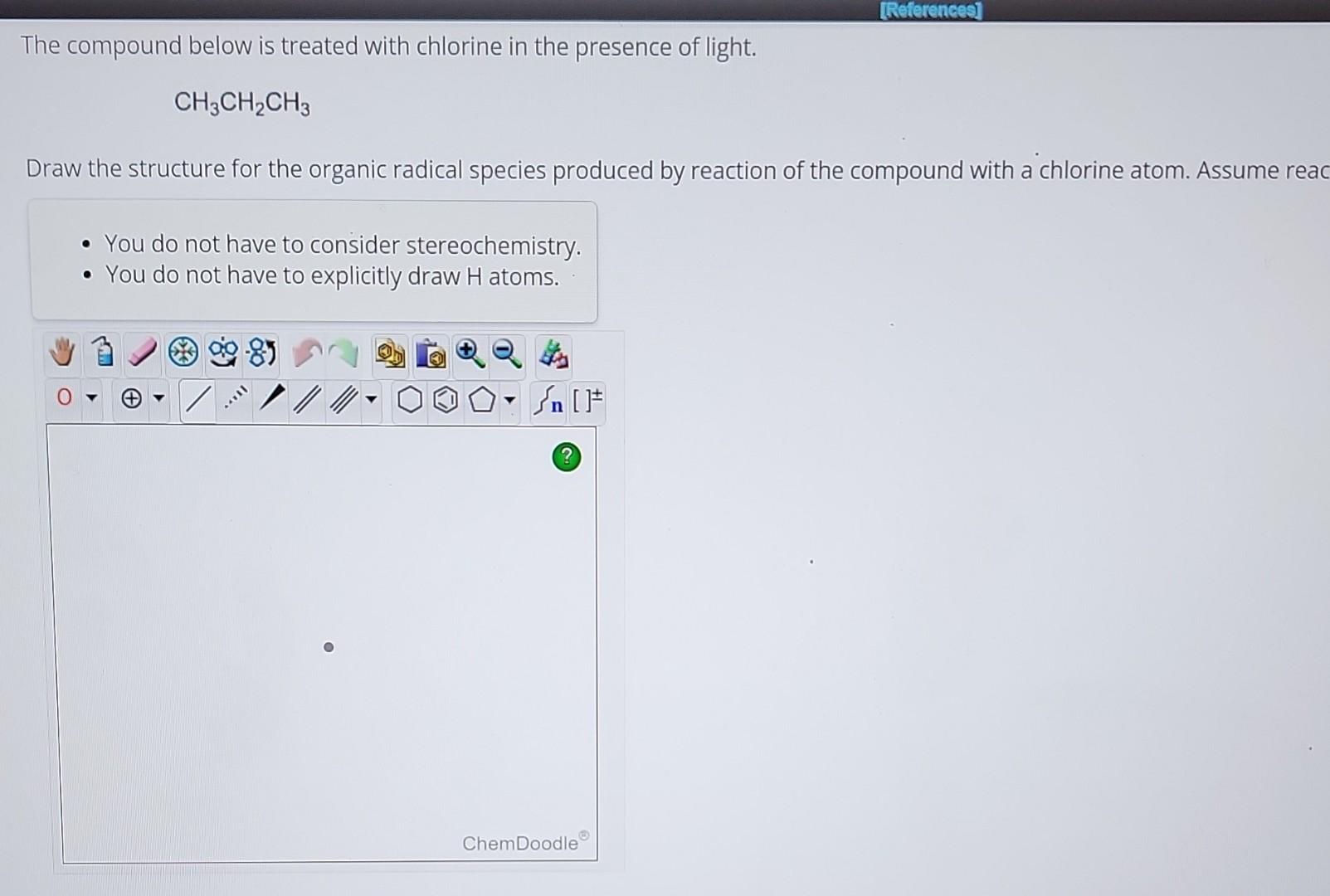Solved The compound below is treated with chlorine in the | Chegg.com