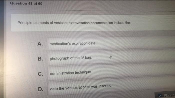 Solved Question 48 of 60 Principle elements of vesicant | Chegg.com