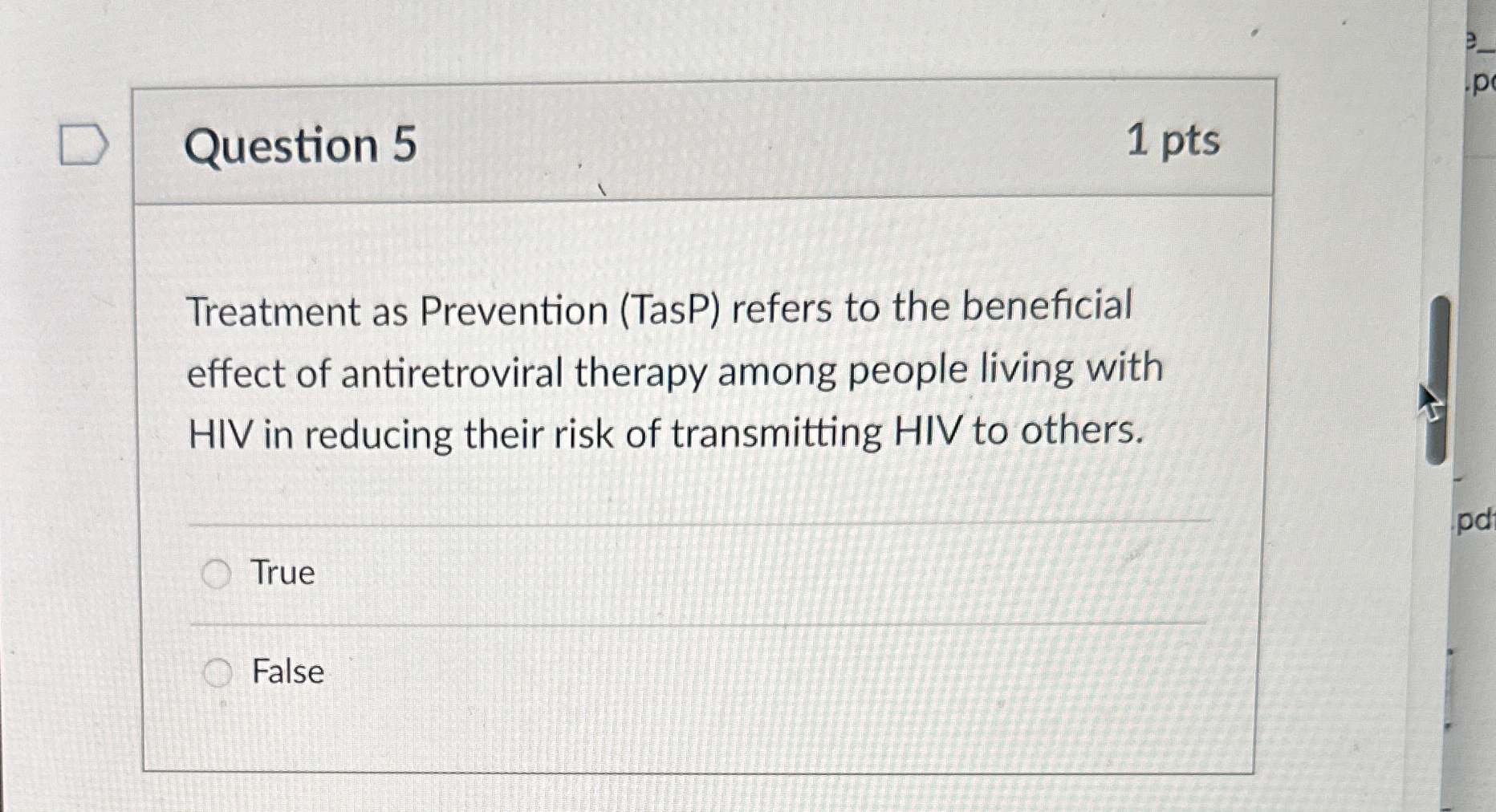 Solved Question 51 ﻿ptsTreatment as Prevention (TasP) | Chegg.com