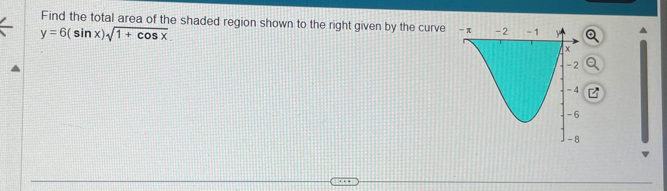 Solved Find the total area of the shaded region shown to the | Chegg.com