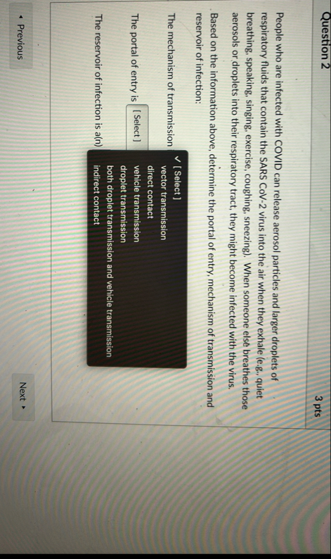 Solved Question 23 ﻿ptsPeople who are infected with COVID | Chegg.com