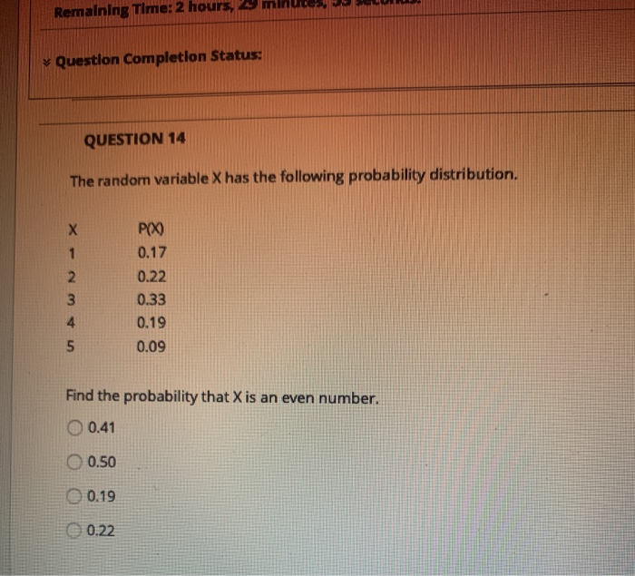 Solved Remaining Time: 2 hours, 2 minut, Question Completion | Chegg.com Solved Remaining Time: 2 hours, 2 minut, Question Completion | Chegg.com