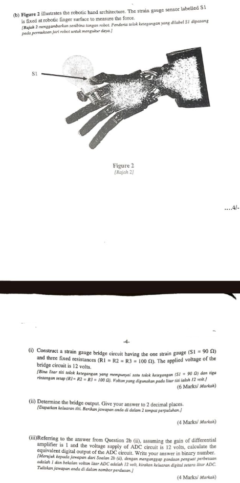 Solved (b) ﻿Figure 2 ﻿illustrates the robotic hand | Chegg.com