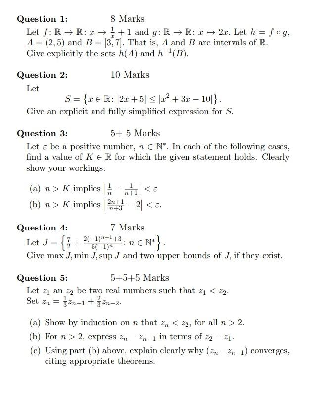 Solved Question 1: 8 Marks Let f:R→R:x↦x1+1 and g:R→R:x↦2x. | Chegg.com