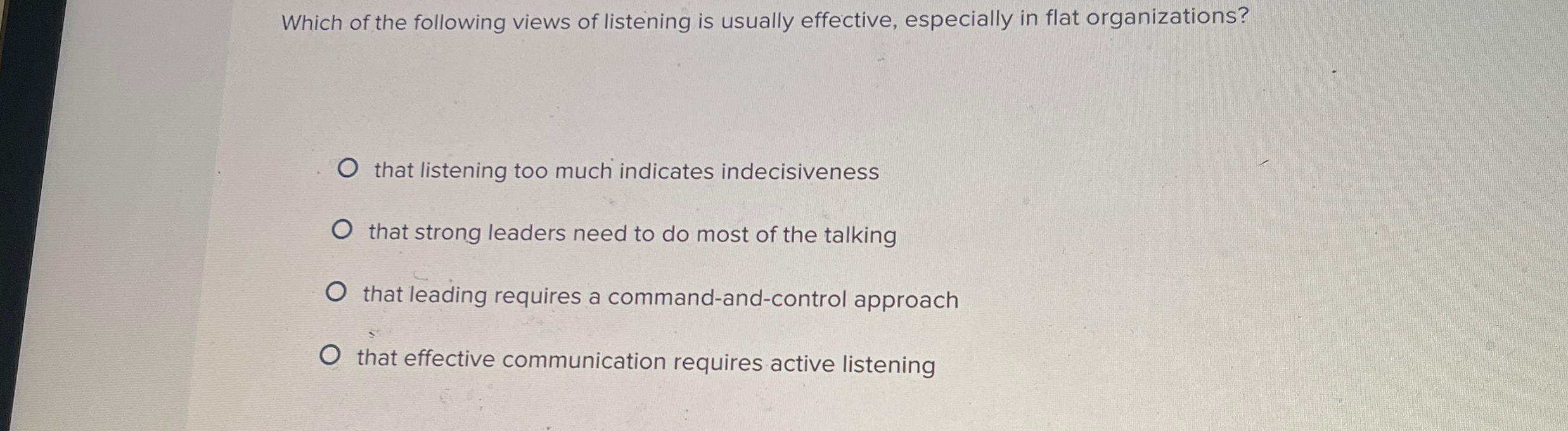 Solved Which of the following views of listening is usually | Chegg.com
