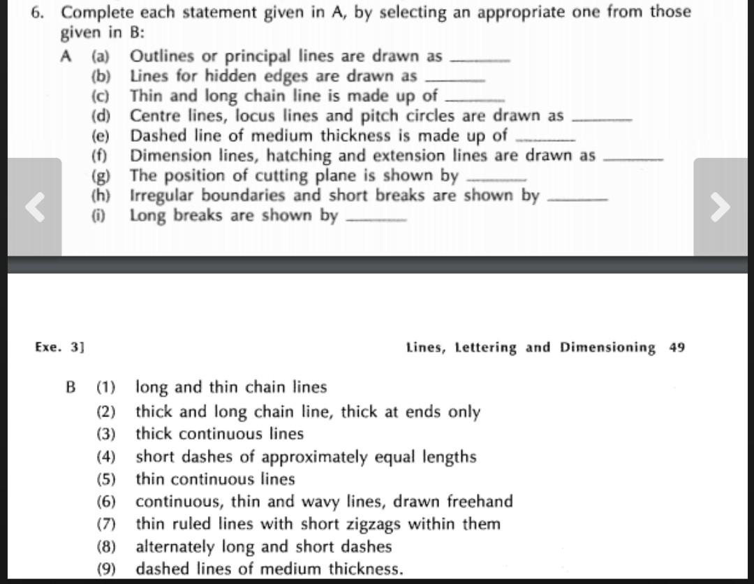 Solved 6. Complete each statement given in A, by selecting | Chegg.com