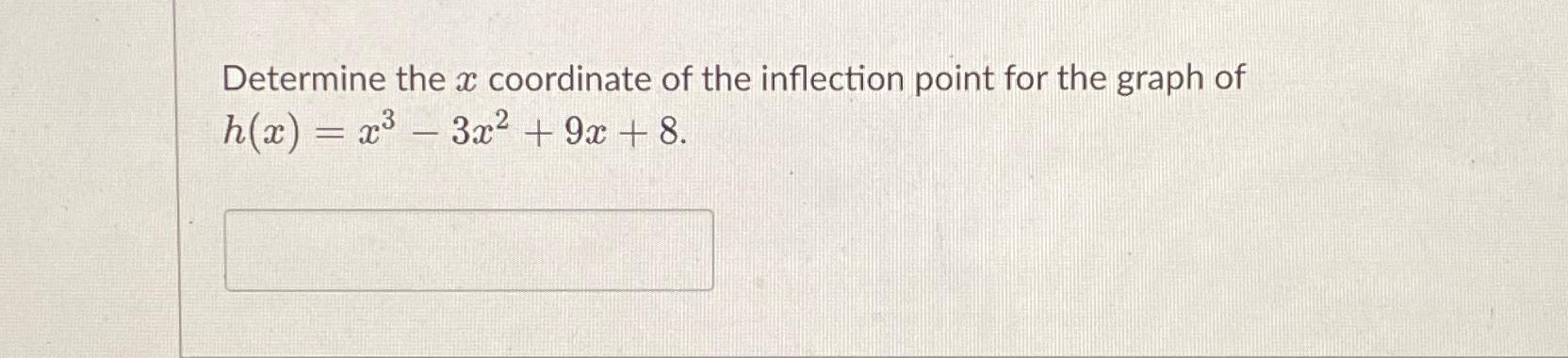 Solved Determine The X ﻿coordinate Of The Inflection Point