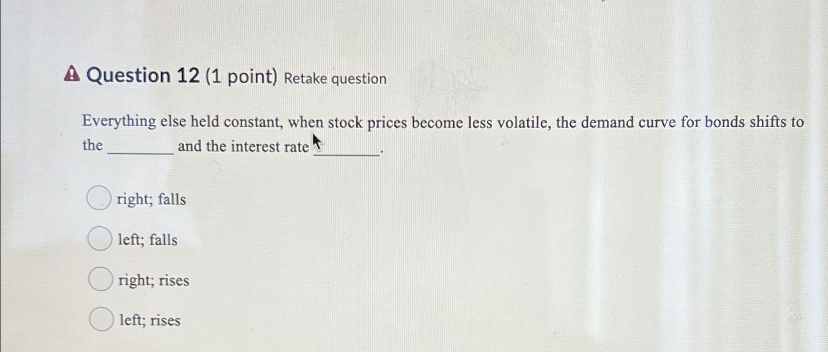 Solved A Question 12 (1 ﻿point) ﻿Retake questionEverything | Chegg.com